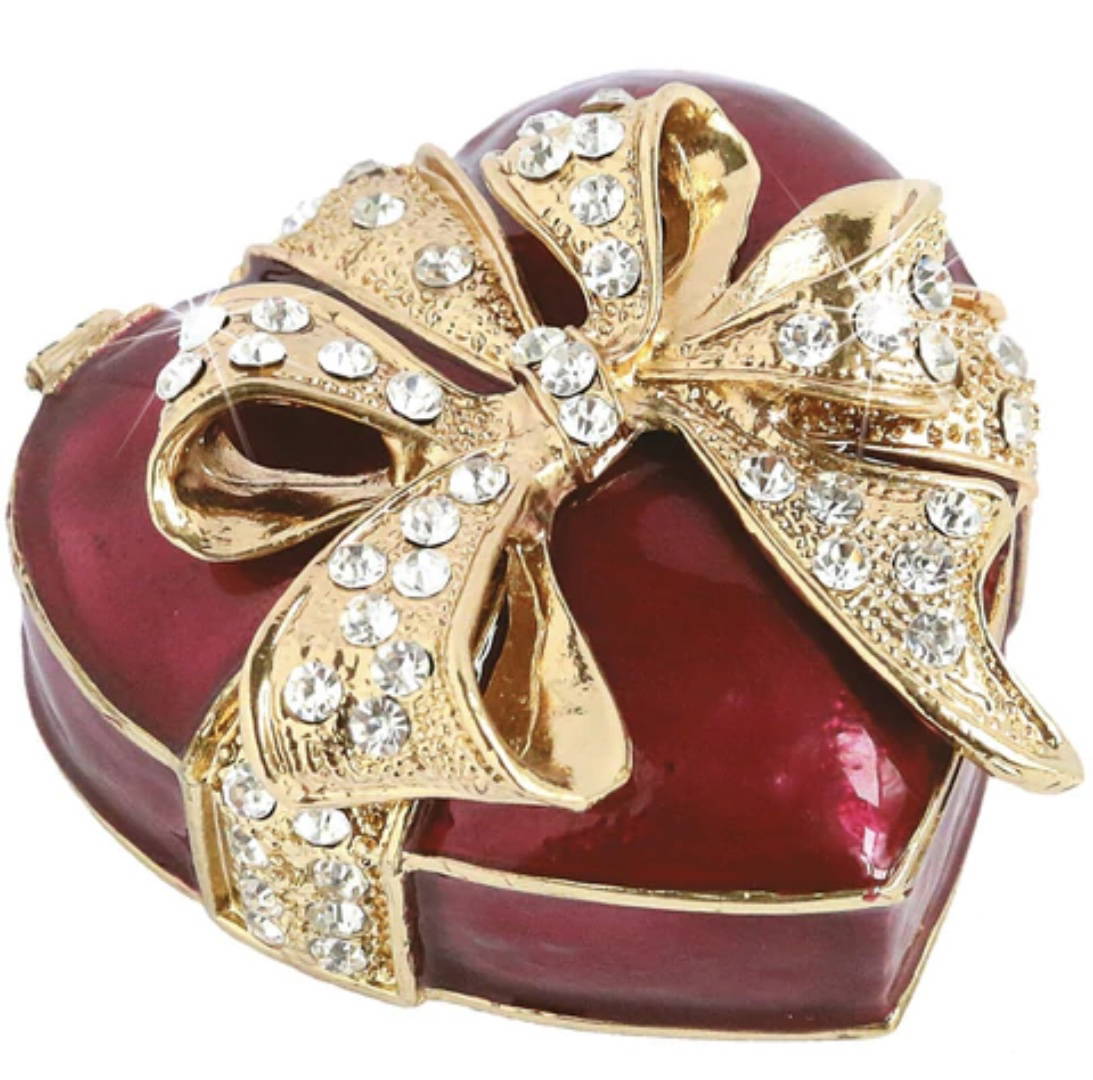 Trinket Box Heart Gift - Tinsel & Tartan